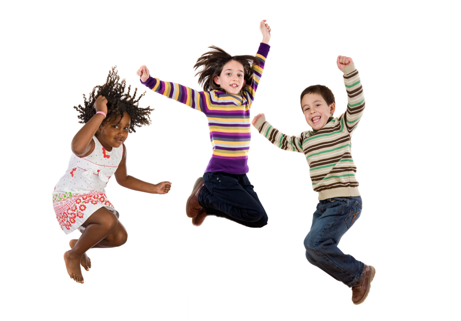 Three Happy Children Jumping At Once - Children's Innovation Center